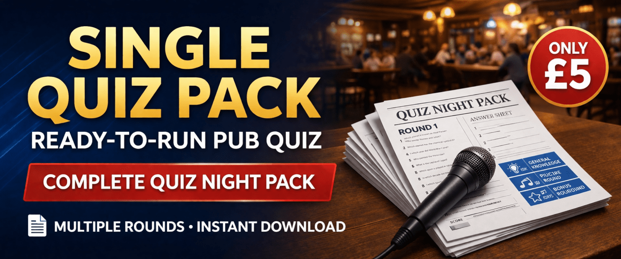 Pub Quiz Pack – Ready-Made Quiz Questions for Quiz Night