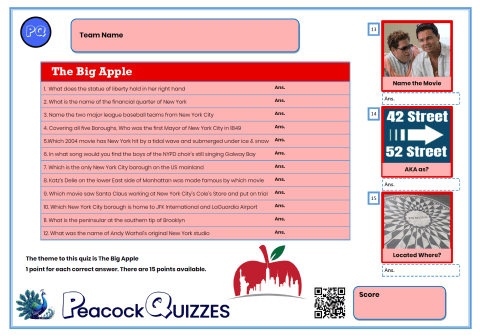 Table Top Quiz Packs – Fun Extra Quiz Round | Peacock Quizzes